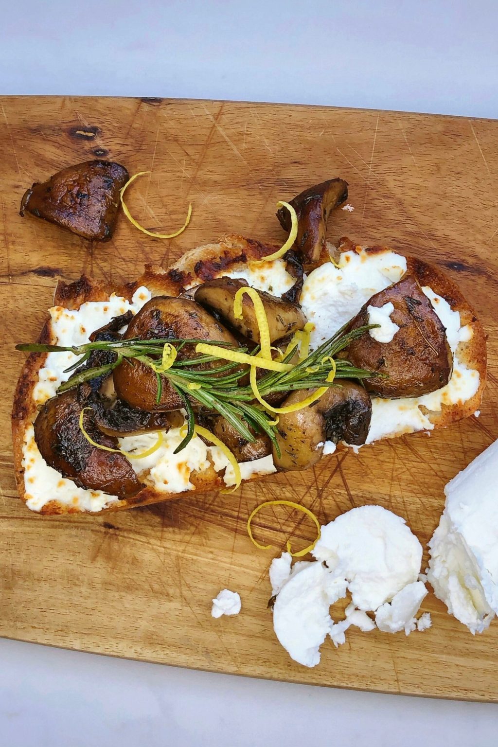 Goats Cheese Sourdough Toast With Herby Mushrooms The Delectable