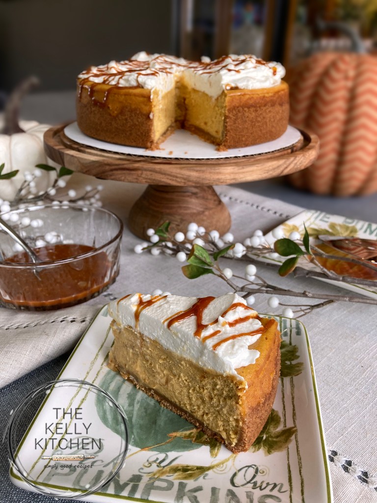 Pumpkin Cheesecake With Salted Caramel The Kelly Kitchen