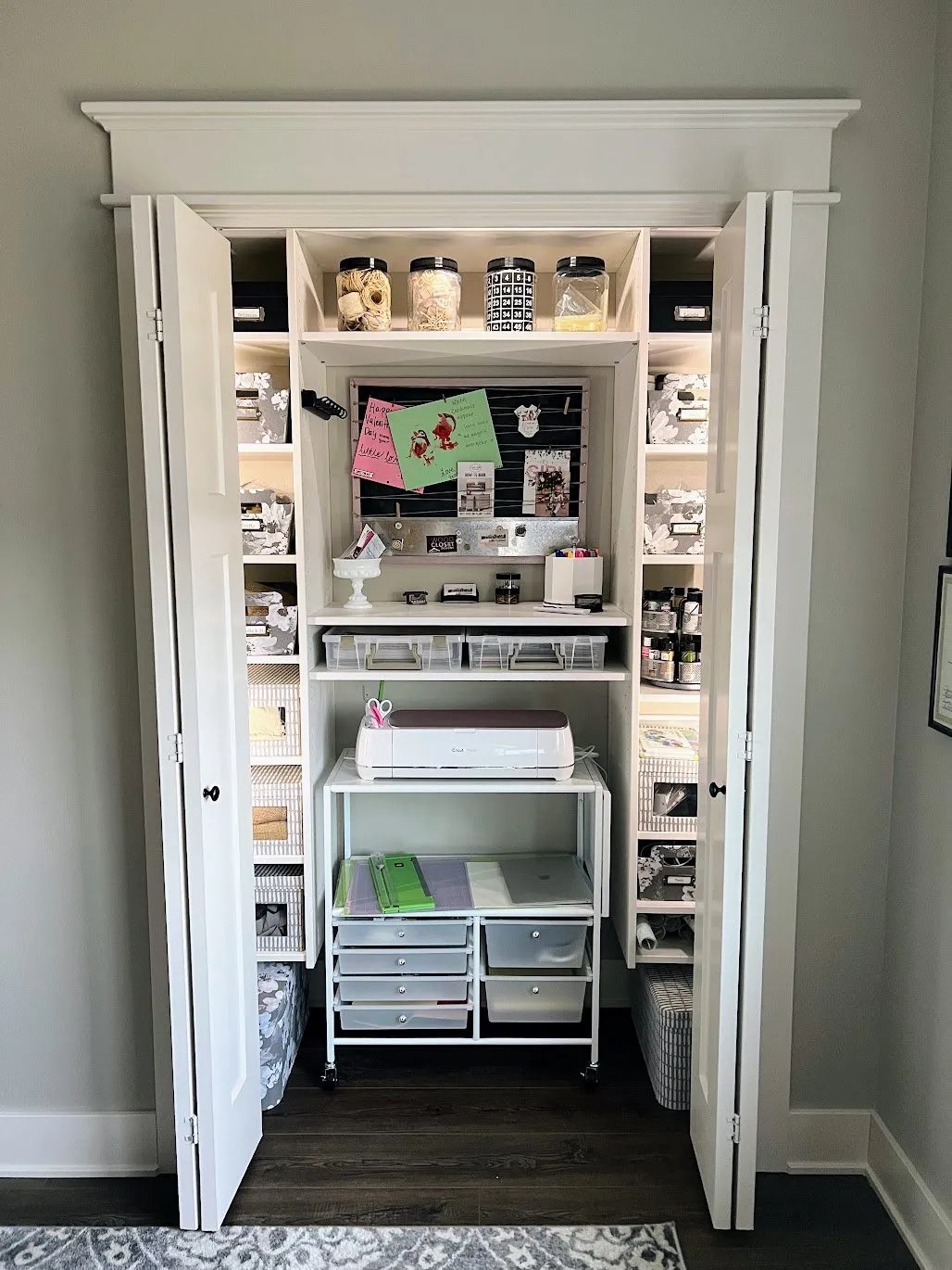 My New Organized Home Office Closet The House On Silverado