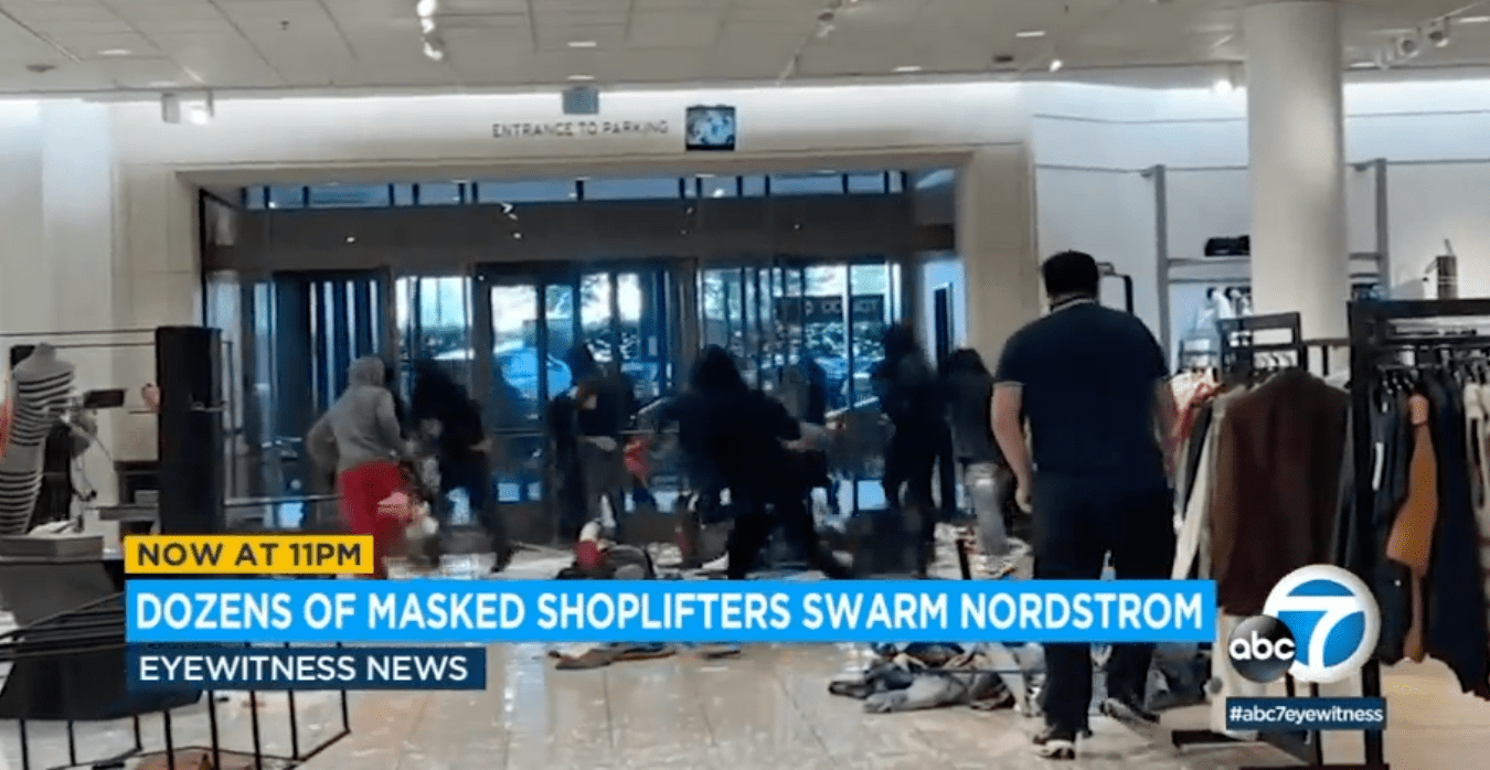 Mob Style Smash And Grab Robbery At Nordstrom Store Inside Topanga Mall