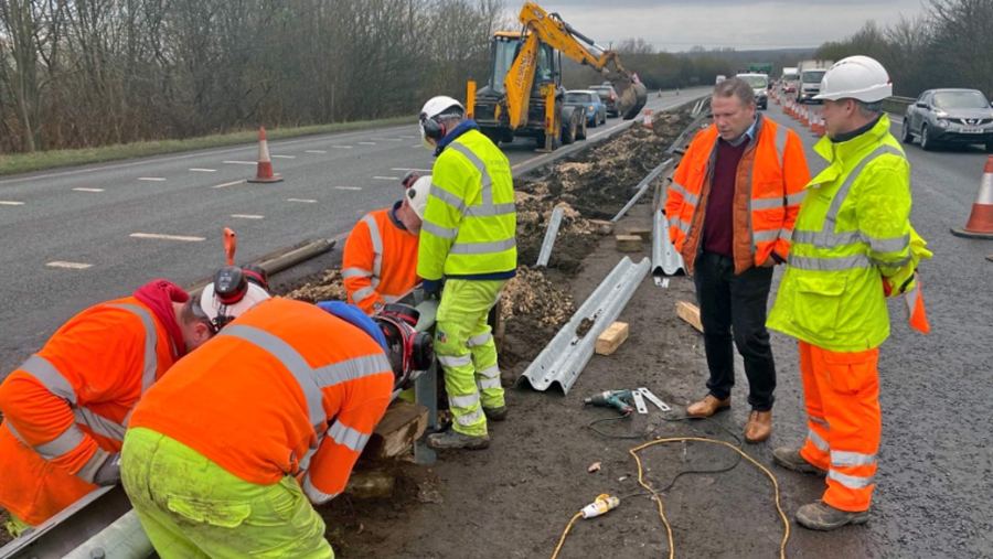 Pictures Show Extent Of A46 Damage After Transporter Crash