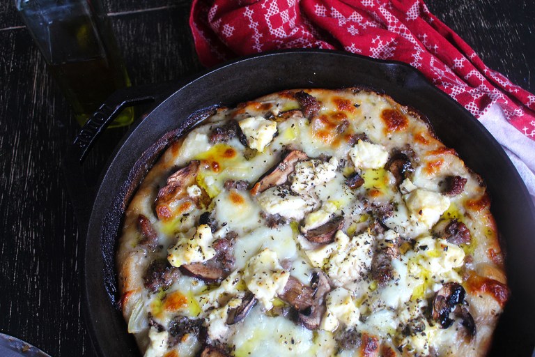 Cast Iron Sausage Mushroom Pizza The Mixed Menu