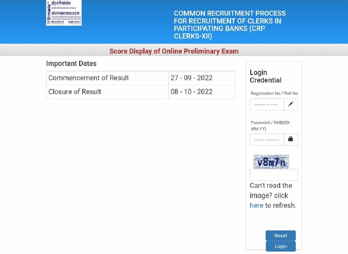 Ibps Clerk Prelims Result 2022 Declared At Direct Link Here To