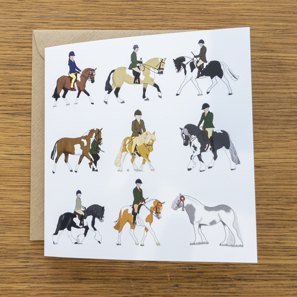 Coloured Ponies Greeting Cards