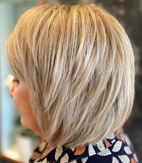 30 Flattering Layered Bob Hairstyles For Women Over 50