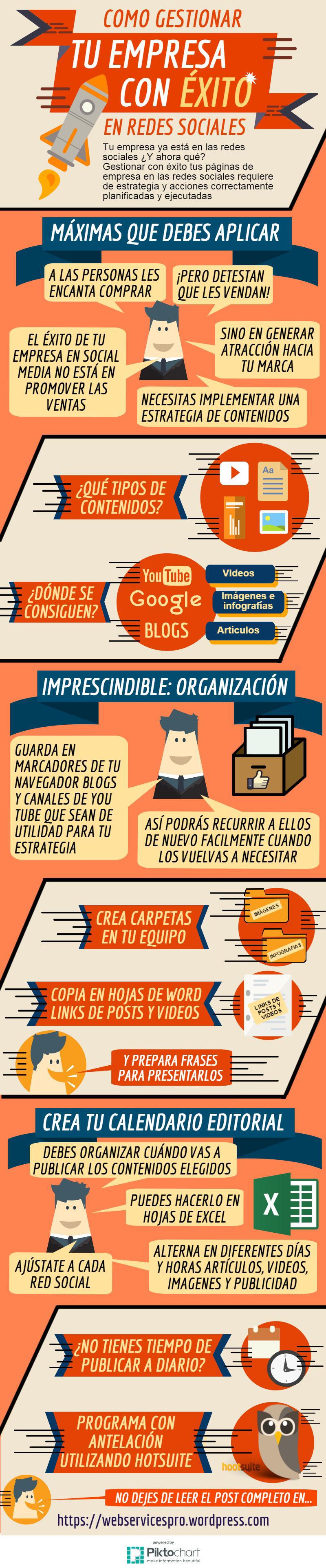 Cómo Gestionar Con éxito Las Redes Sociales De Tu Empresa Infografia