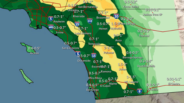 Cold Pacific Storm To Arrive In San Diego Area On Sunday Night Times