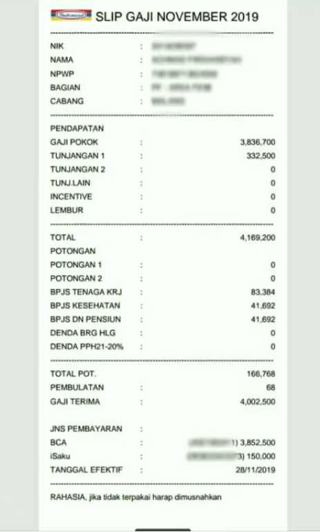 Cek Data Karyawan Indomaret Bagaimana Contoh Slip Gaji Karyawan My