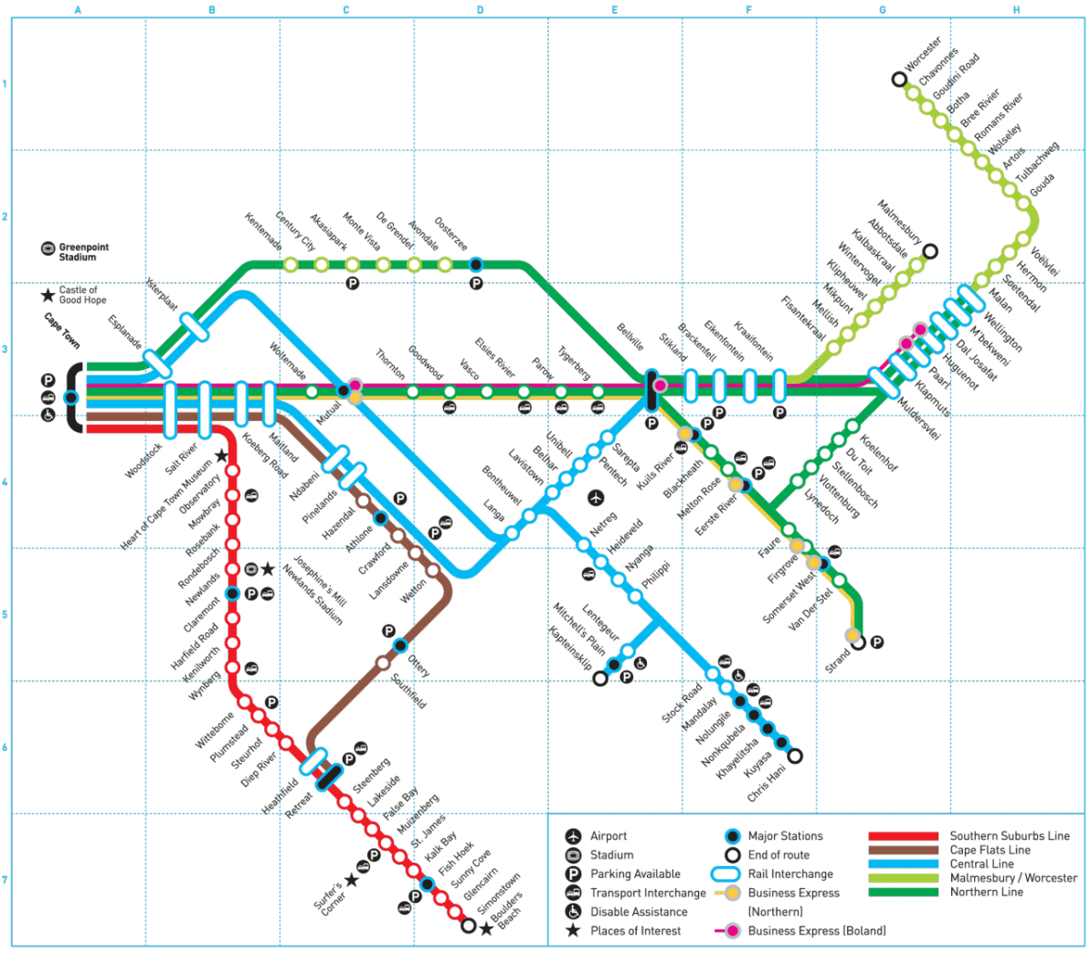 Transit Maps Submission Official Map Metrorail Western Cape South