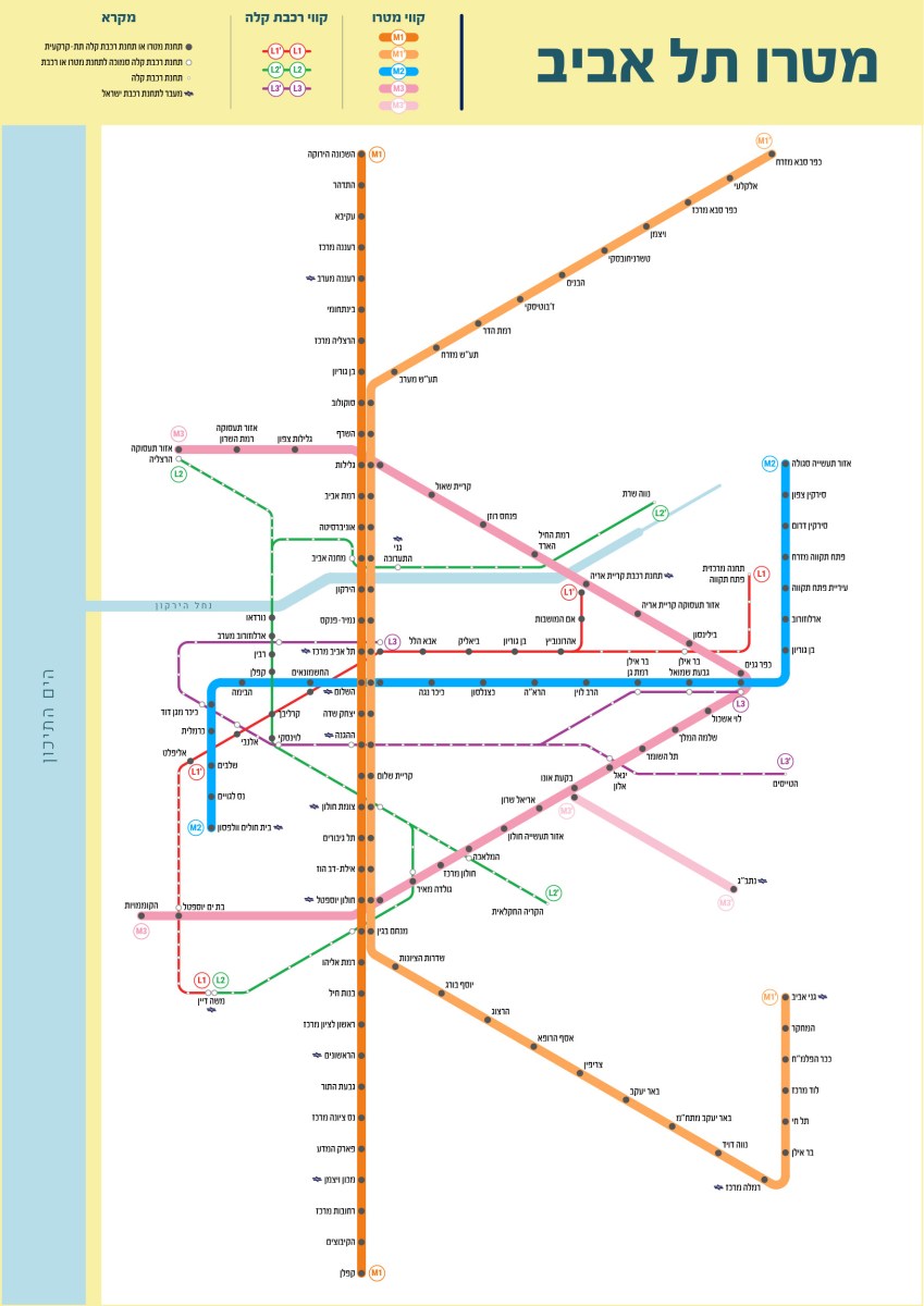 Transit Maps Submission Unofficial Map Tel Aviv Metro 2040 By Alan