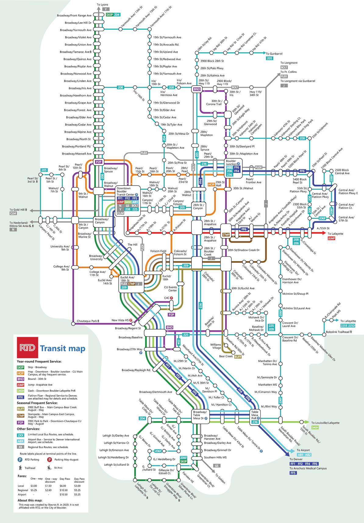 Transit Maps Submission Unofficial Map Bus Map Of Boulder Colorado