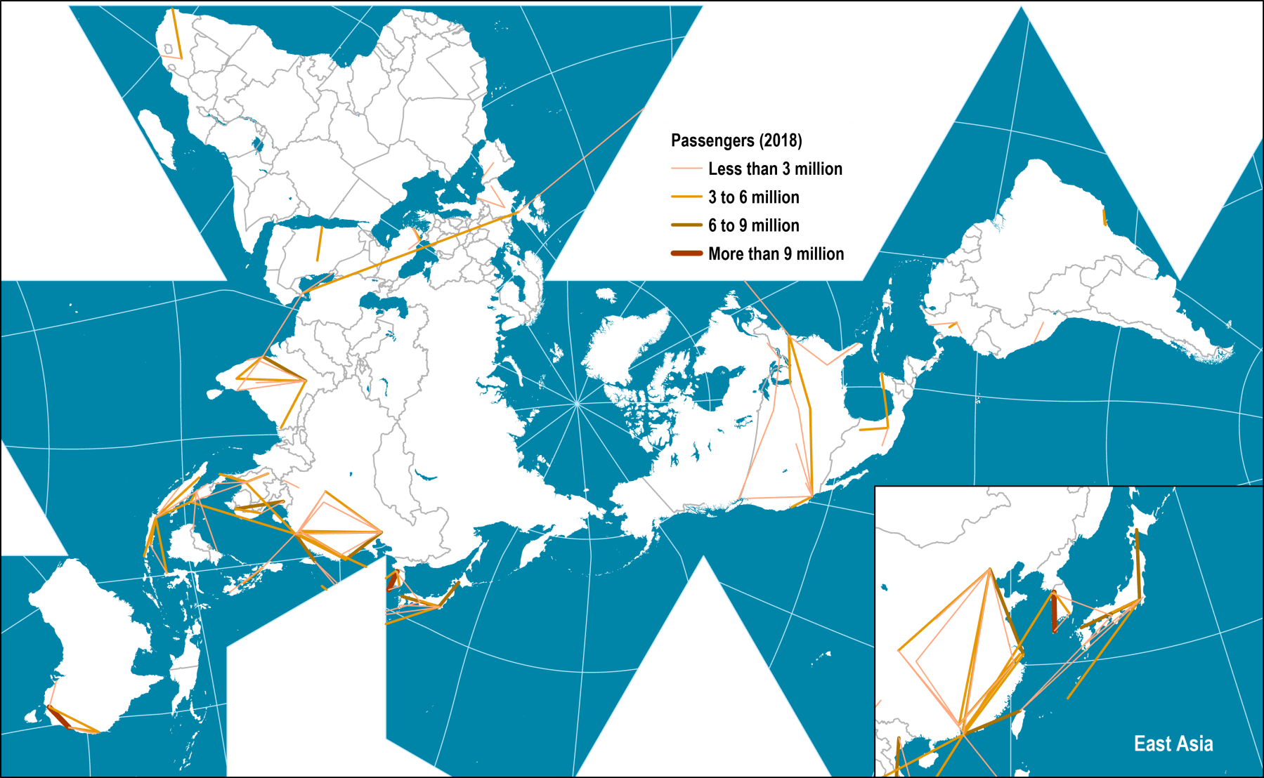 The Worlds Busiest Air Transport Routes 2018 The Geography Of