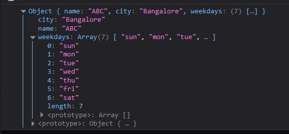 Array Inside Object Javascript