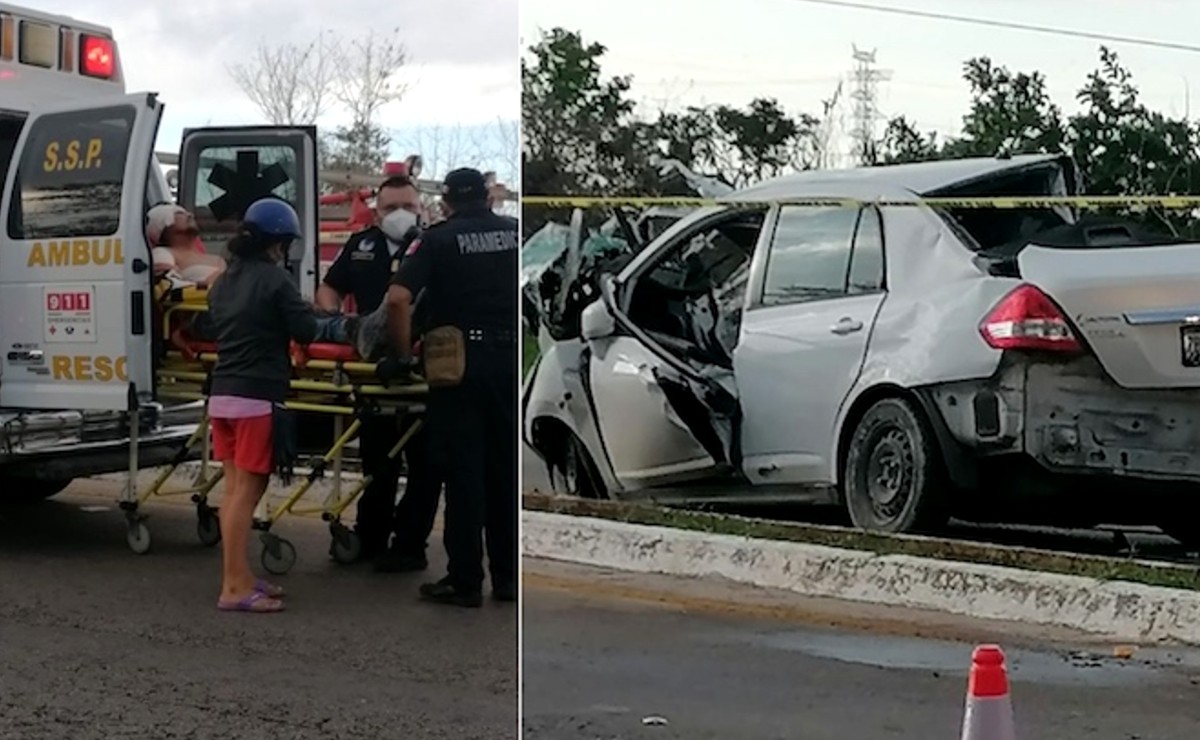 Fuerte Accidente Automovilístico En La Vía Muna Ticul Deja Ocho Lesionados