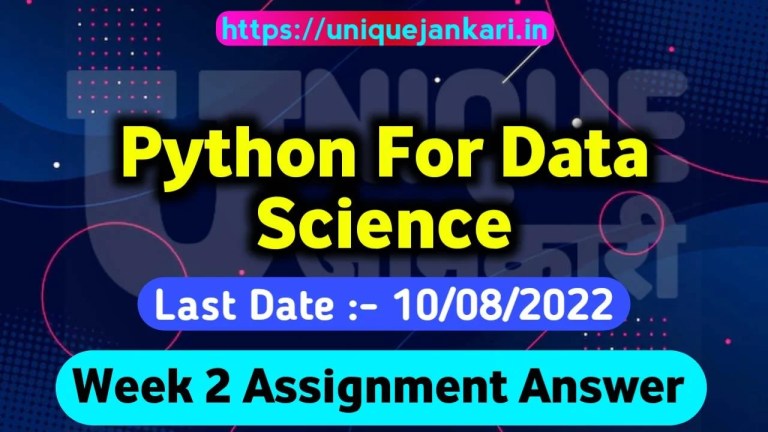 Nptel Python For Data Science Assignment 2 Answers 2022