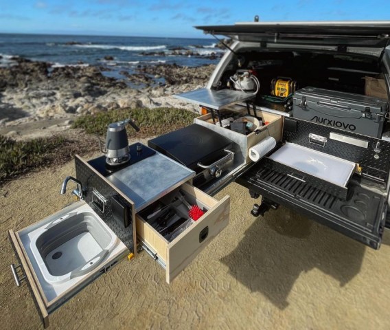 Master Woodworker Builds Ultimate Pickup Truck Slide Out Kitchen