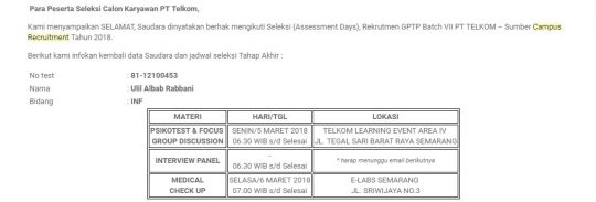 Pengalaman Tes Telkom Contoh Soal Tes Kemampuan Dasar Dan Value Bumn