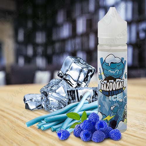 Bazooka Blue Raspberry Ice Sour Straws 60ml Vape Vibes