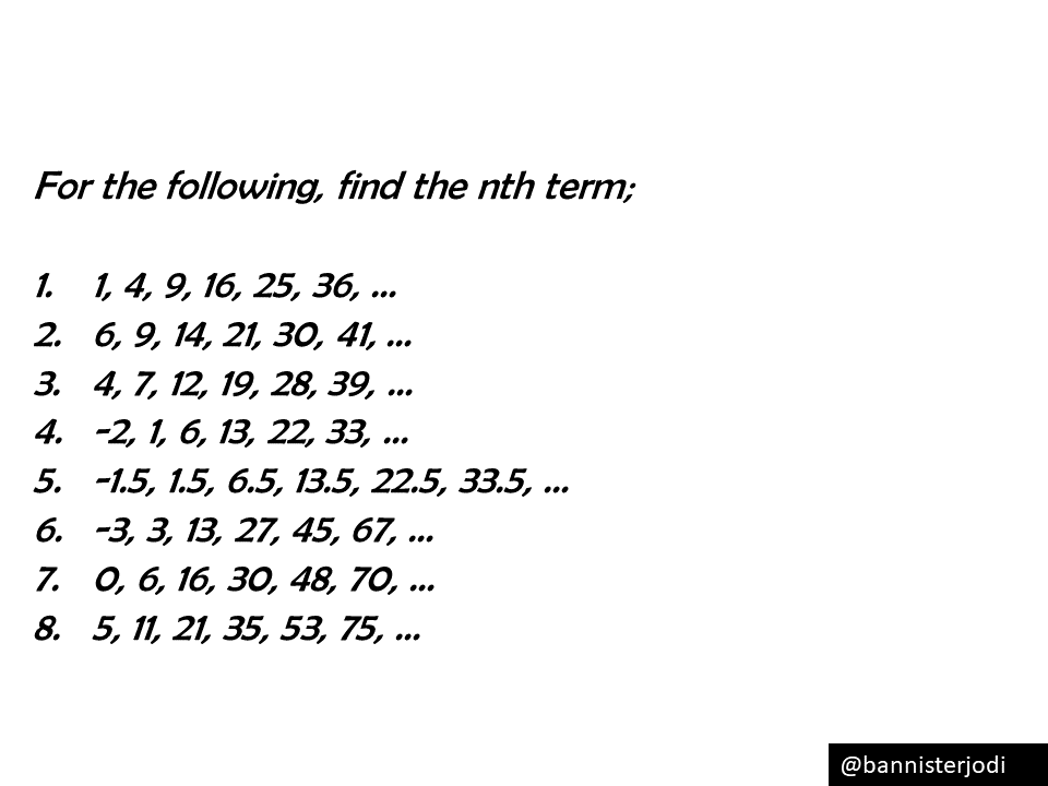 Nth Term Of A Quadratic Sequence Simple Variation Theory