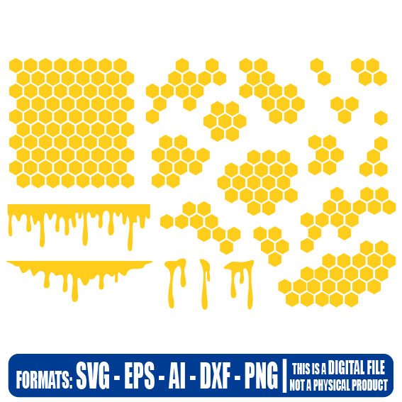 Honey Drip Svg Honey Svg Beehive Svg Honeycomb Patterns