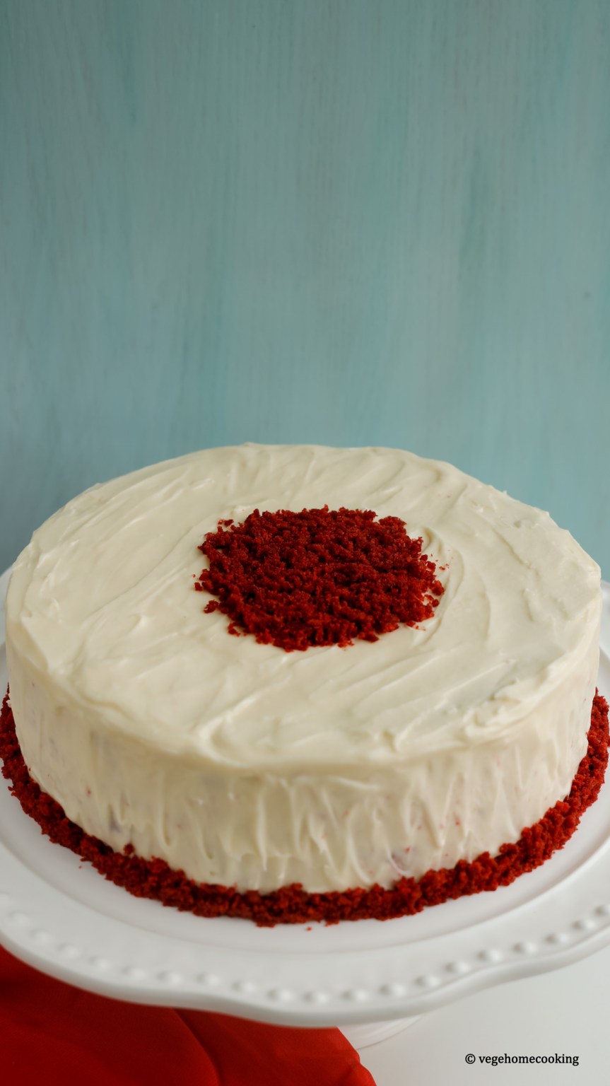 Eggless Red Velvet Cake Red Velvet Cake With Cream Cheese Frosting