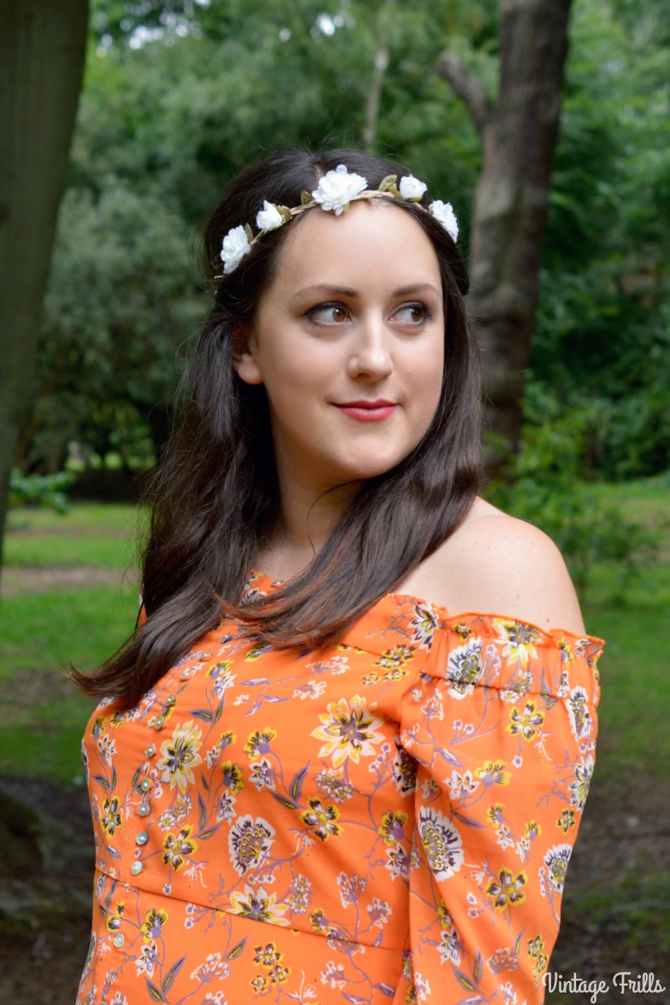 1970s Inspired Orange Floral Maxi Dress Ootd • Vintage Frills