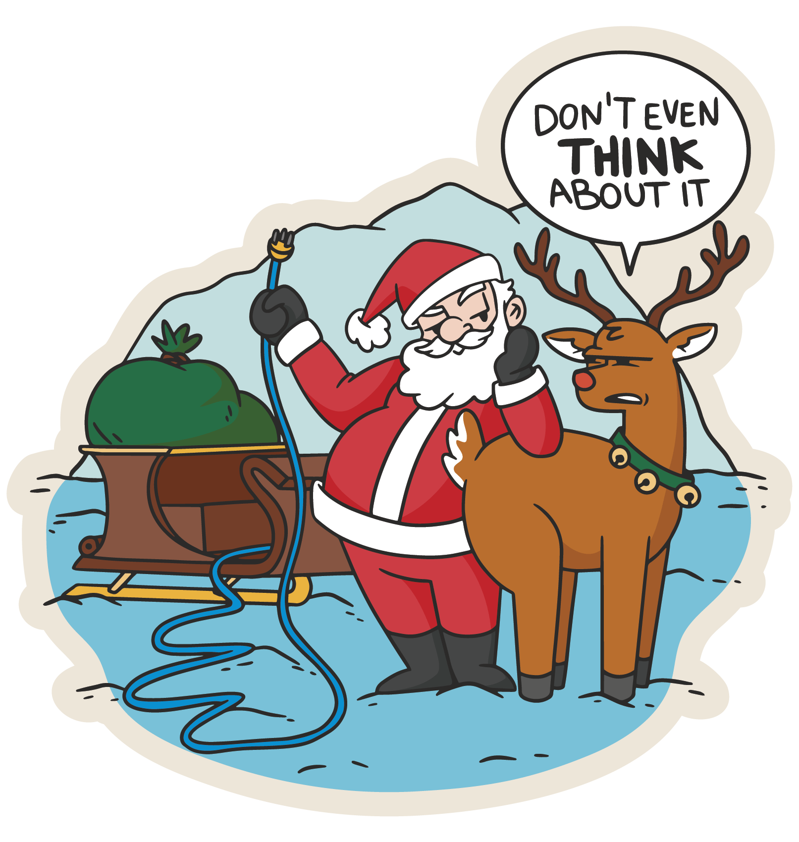 Naughty Santa Christmas Sticker Vulgrco