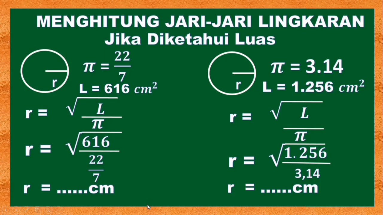 Cara Menghitung Panjang Jari Jari Dan Diameter Jika D