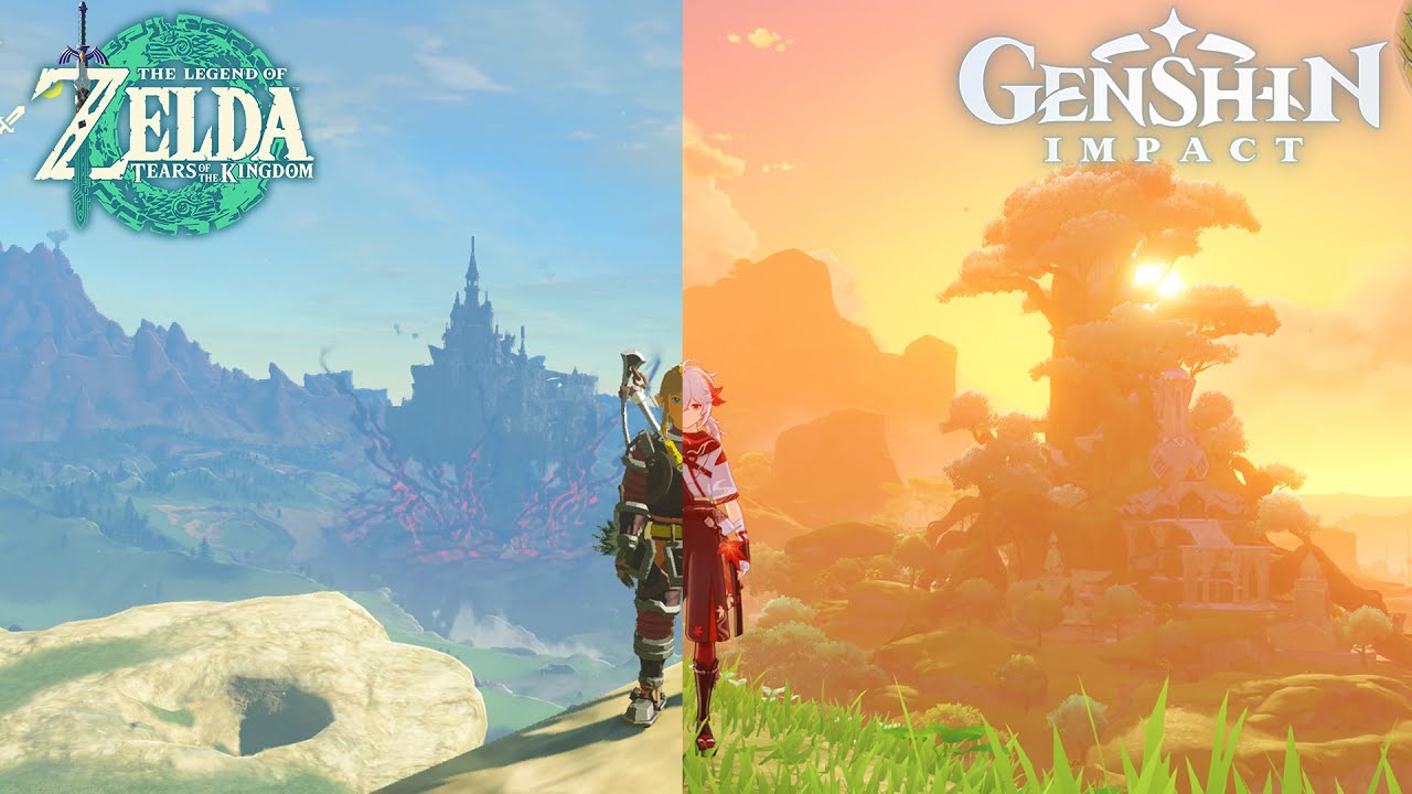 Zelda Tears Of The Kingdom Vs Genshin Impact Side By Side Comparison 4k