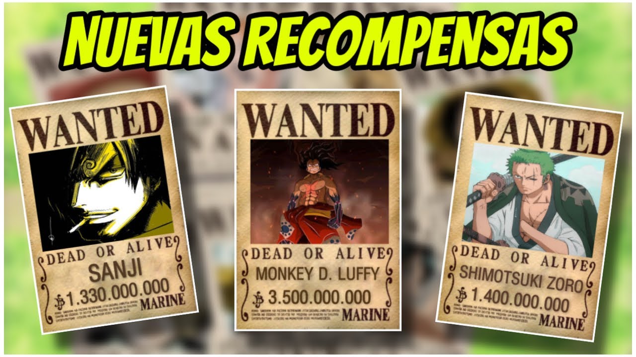 Las Recompensas De Los Mugiwaras Despues De Wano Recompensas One