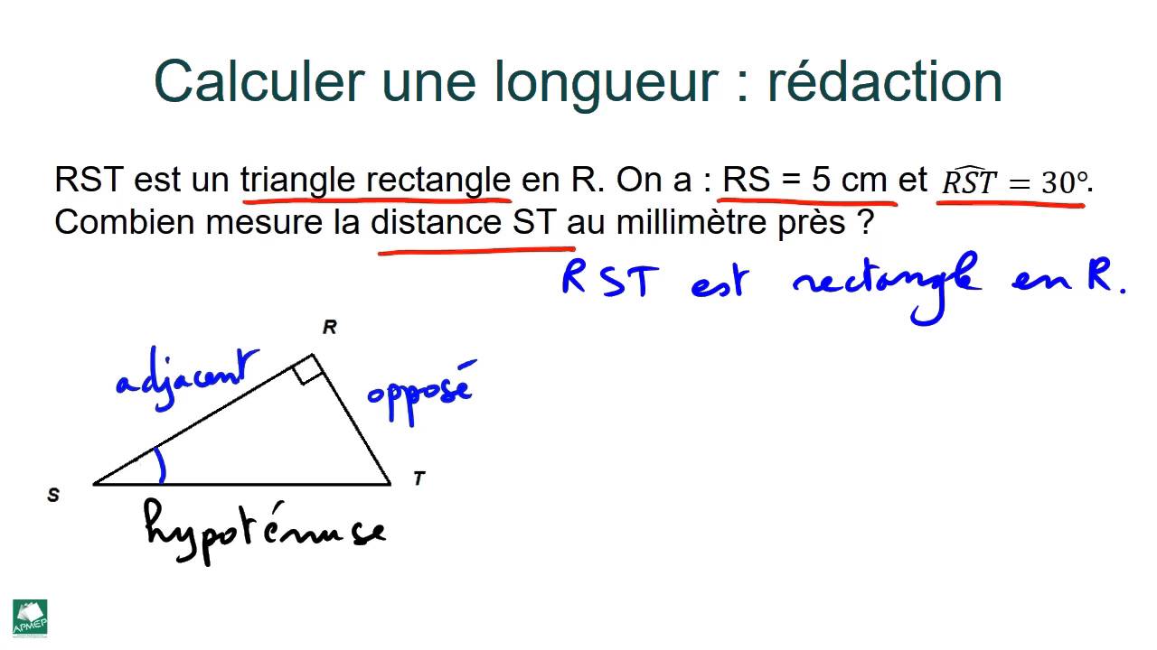 Trigonometrie Calculer Une Longueur Calculer Un Angle Otosection