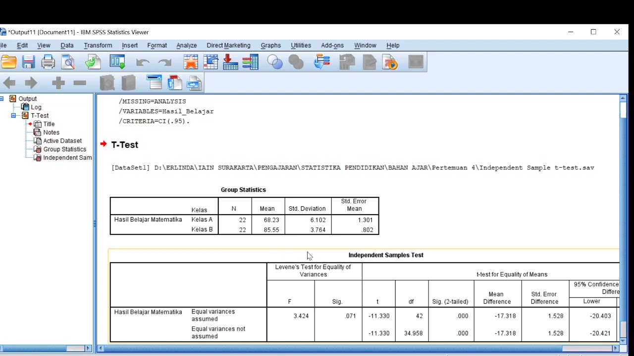 Tutorial Cara Uji Independent Sample T Test Spss Uji Statistik