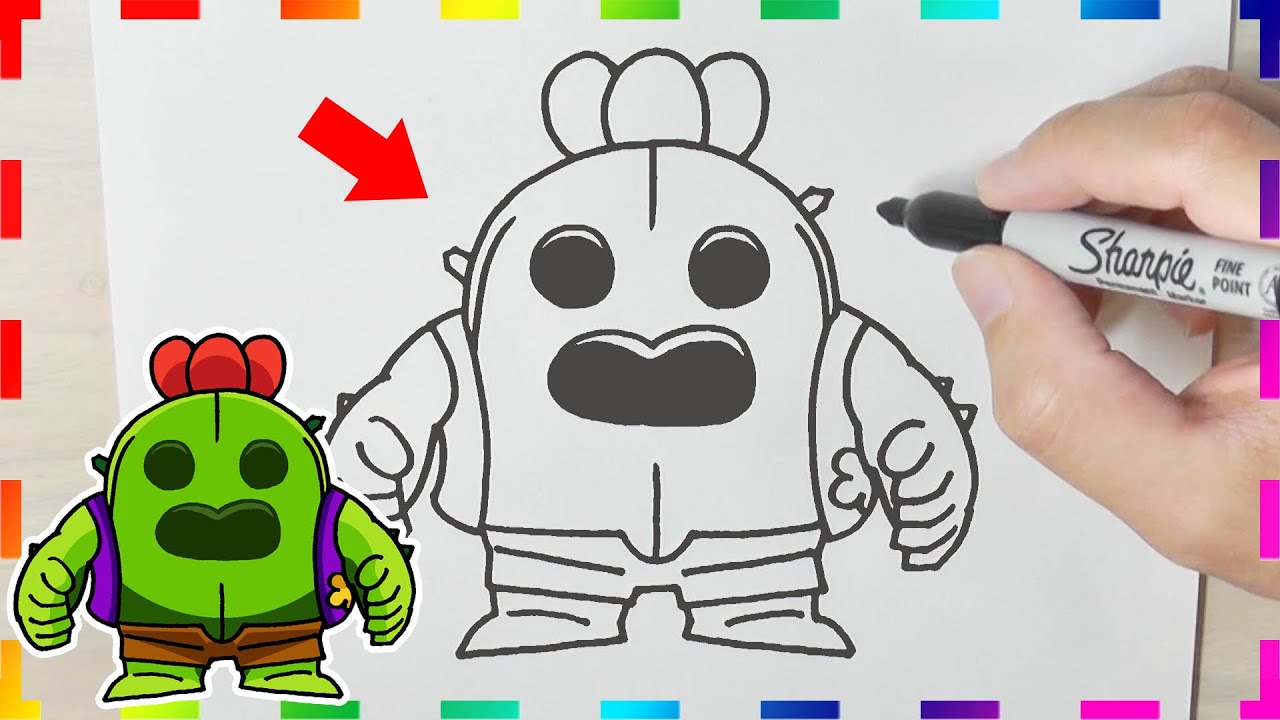 How To Draw Spike Brawler Brawl Stars Easy Drawing Step By Step