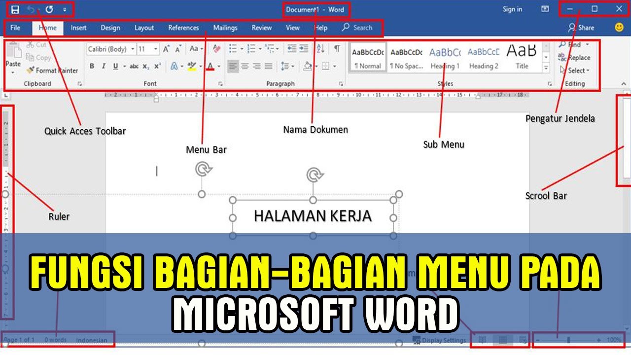 Penjelasan Lengkap Fungsi Dari Menu Microsoft Word Tutorial Word