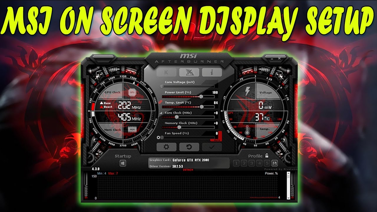 How To Setup Msi Afterburner On Screen Display 2020 Rivatuner Fps