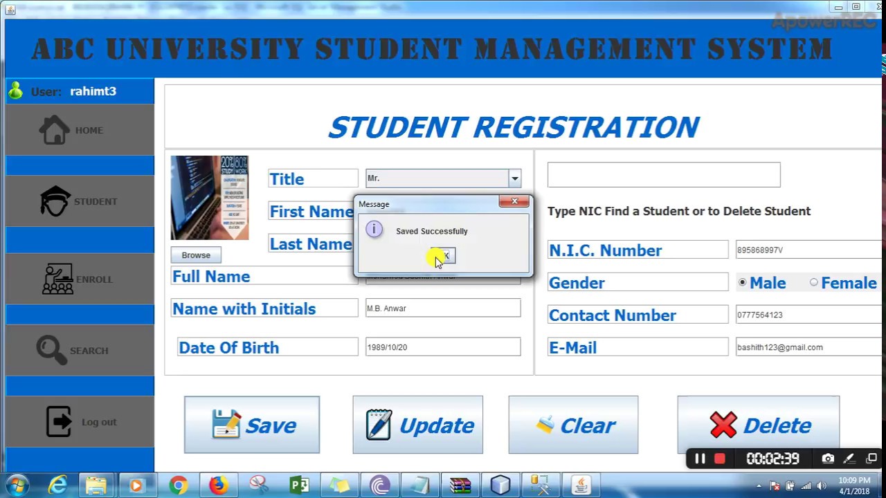 How To Create Student Database Management System Design Talk