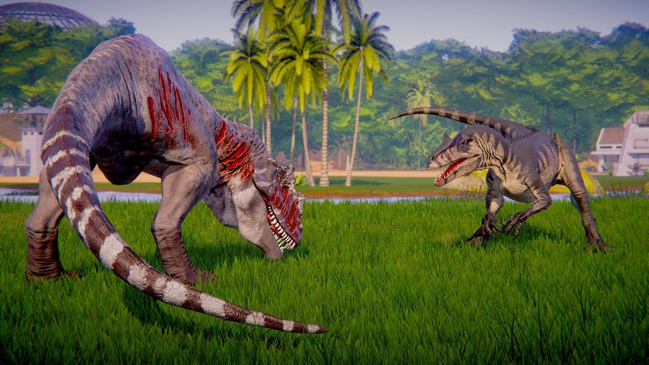 Giganotosaurus Vs Allosaurus Vs Carnotaurus Breakout Fight Jurassic