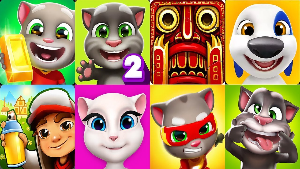 My Talking Tom 2 Vs Talking Angela Vs Tom Gold Run Vs Subway Surf