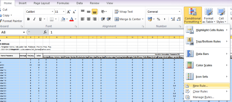 Membuat Warna Selang Seling Di Excel Cara Membuat Baris Zebra Pada