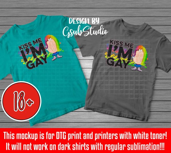 Lgbt Png Sublimation Design Kiss Me Im Gay Lesbian Rainbow