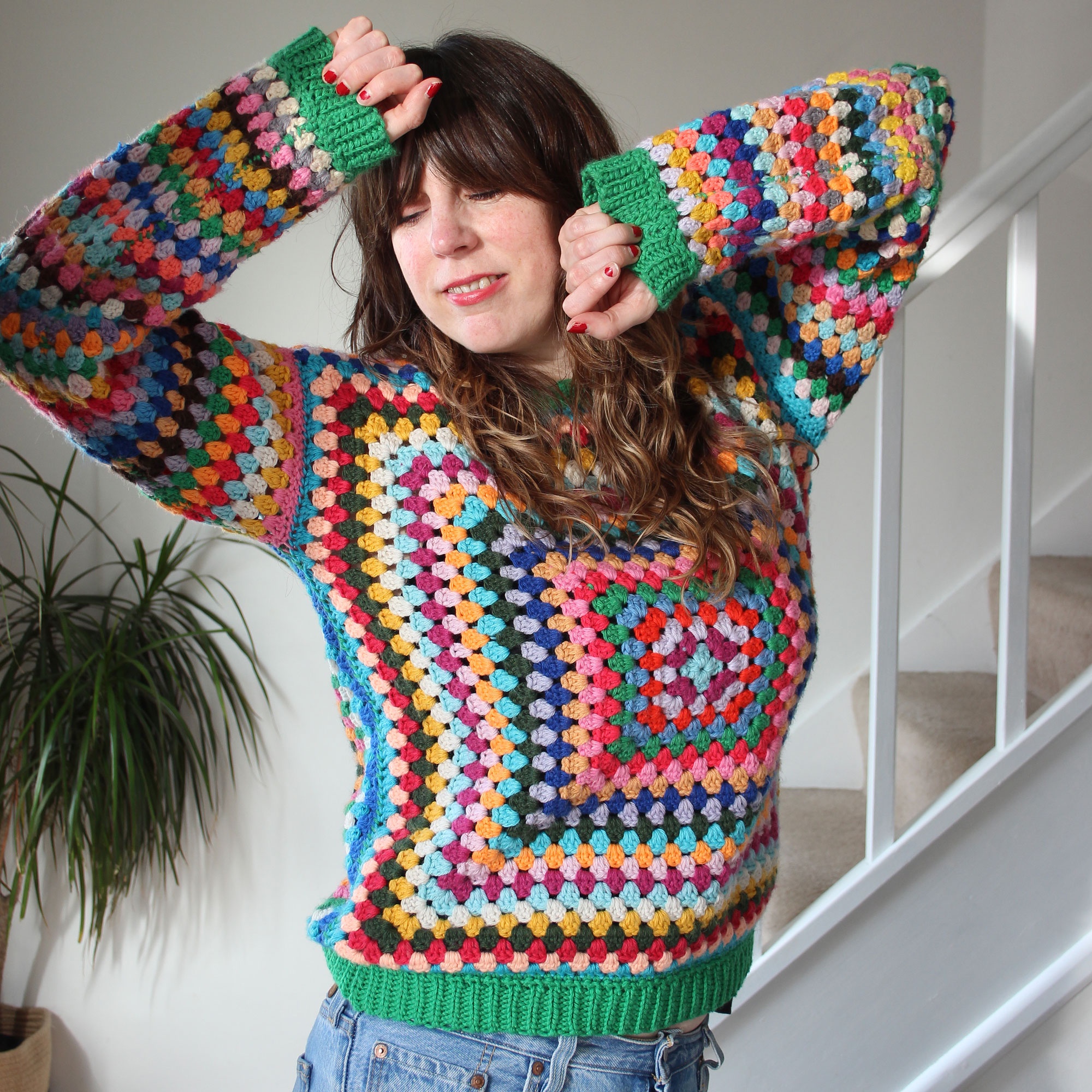 Crochet Pattern Rainbow Granny Square Sweater Crochet Ph