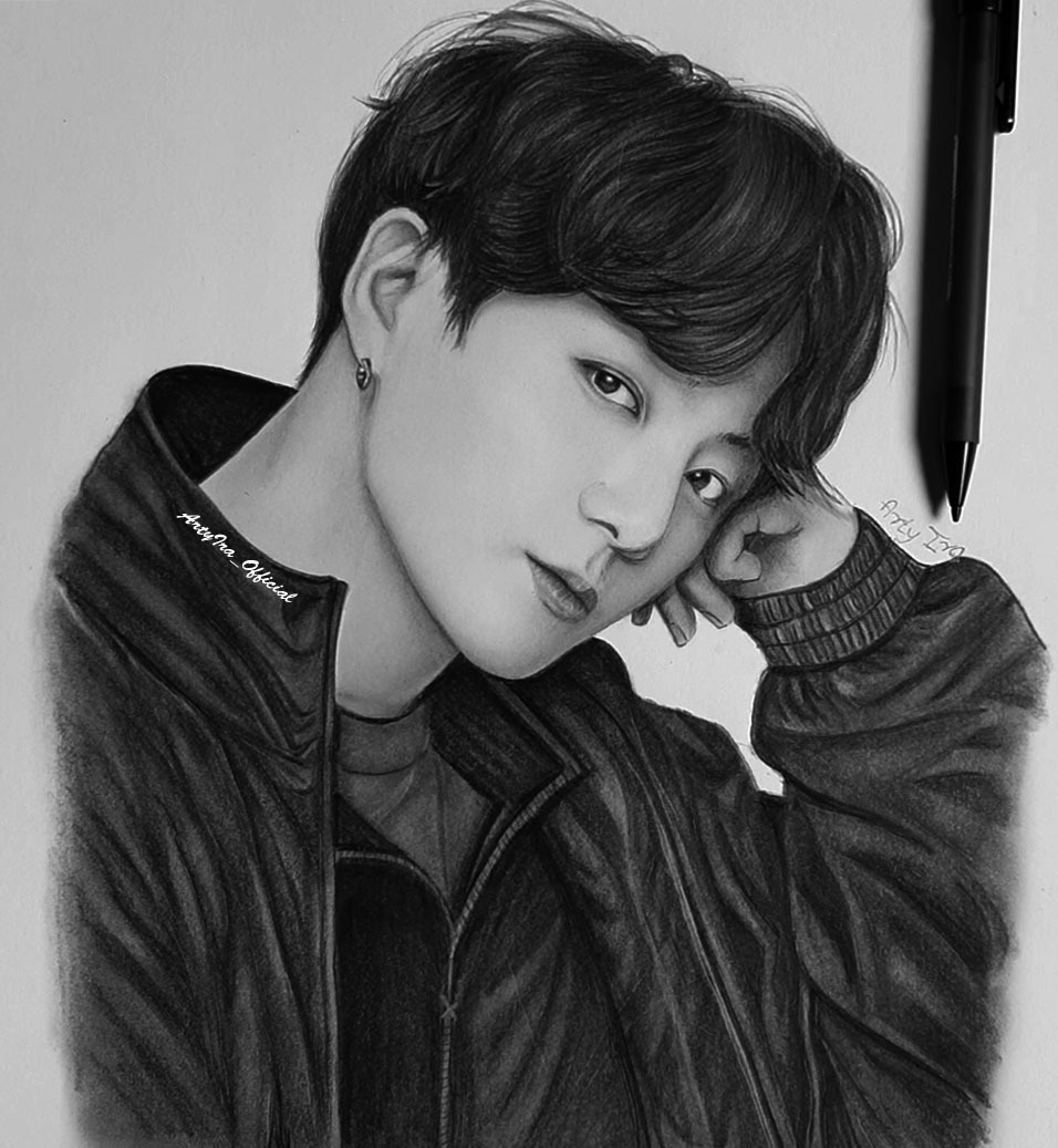 Bts Jungkook Drawing Easy Step By Step Print From Original Fanart Bts