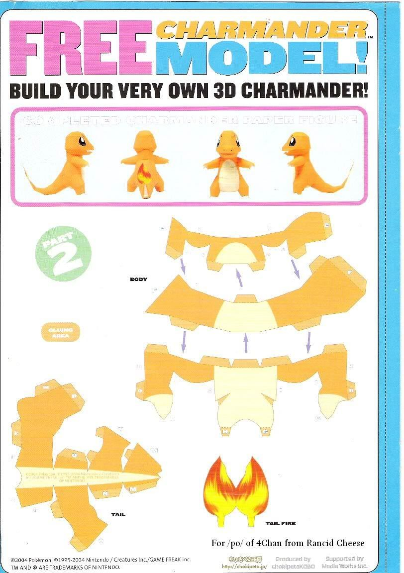 Pokemon Paper Craft Pokemon Papercraft Templates Jetlogs Charmander