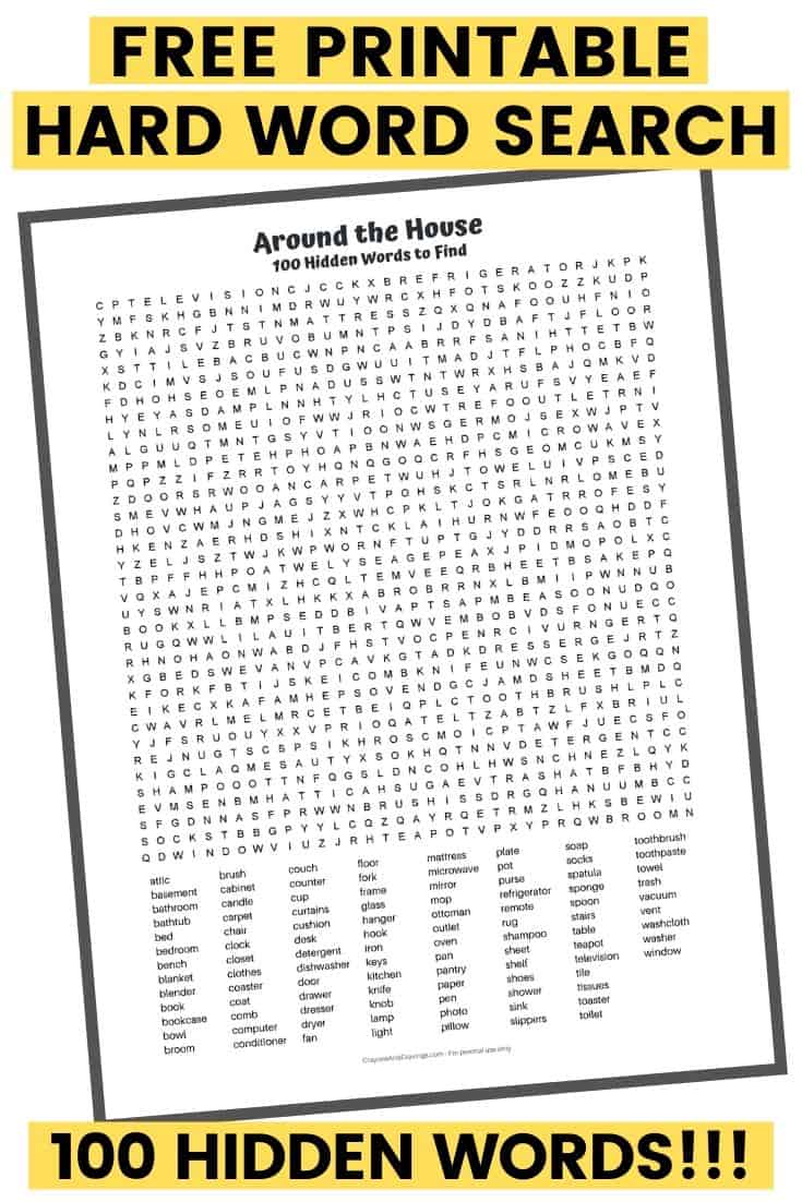 Printable Difficult Word Search Printable Word Searches