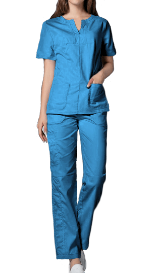 Sky Blue Scrub Suit Set Cutton Garments