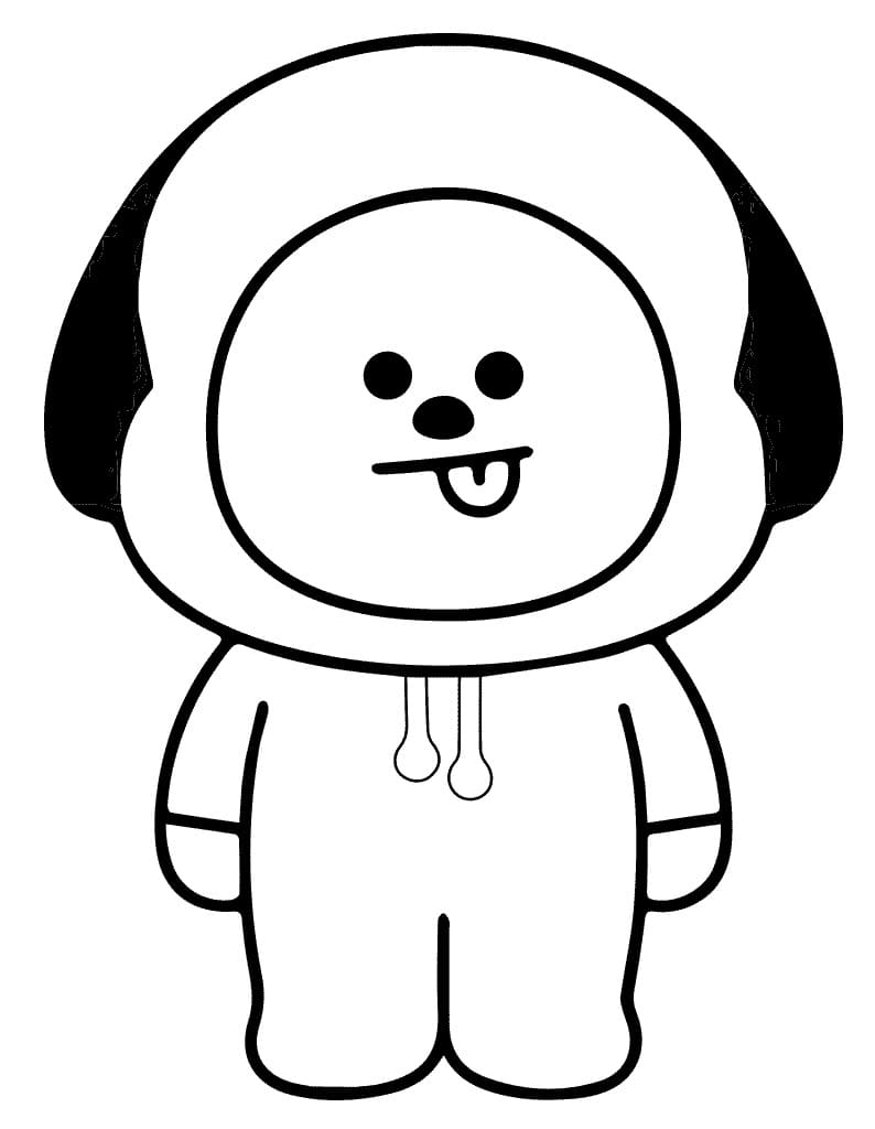 Gambar Untuk Mewarnai Bt21 Chimmy Cara Menggambar Dan Mewarnai Chimmy