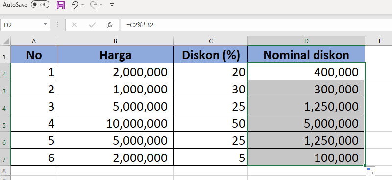 Rumus Excel Buat Persen Cara Menghitung Persen Di Excel Mudah