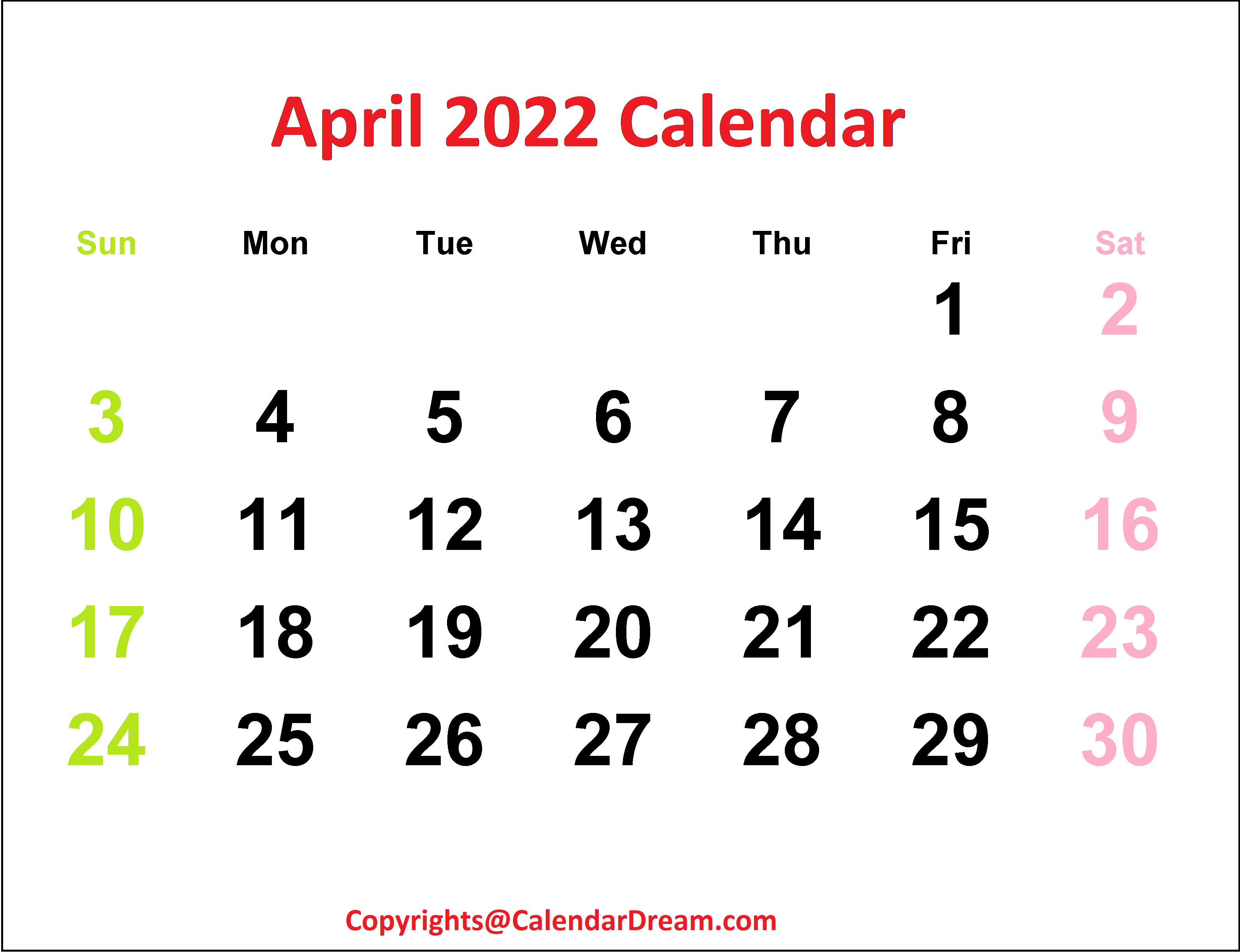 2022 Calendar With Holidays Printable