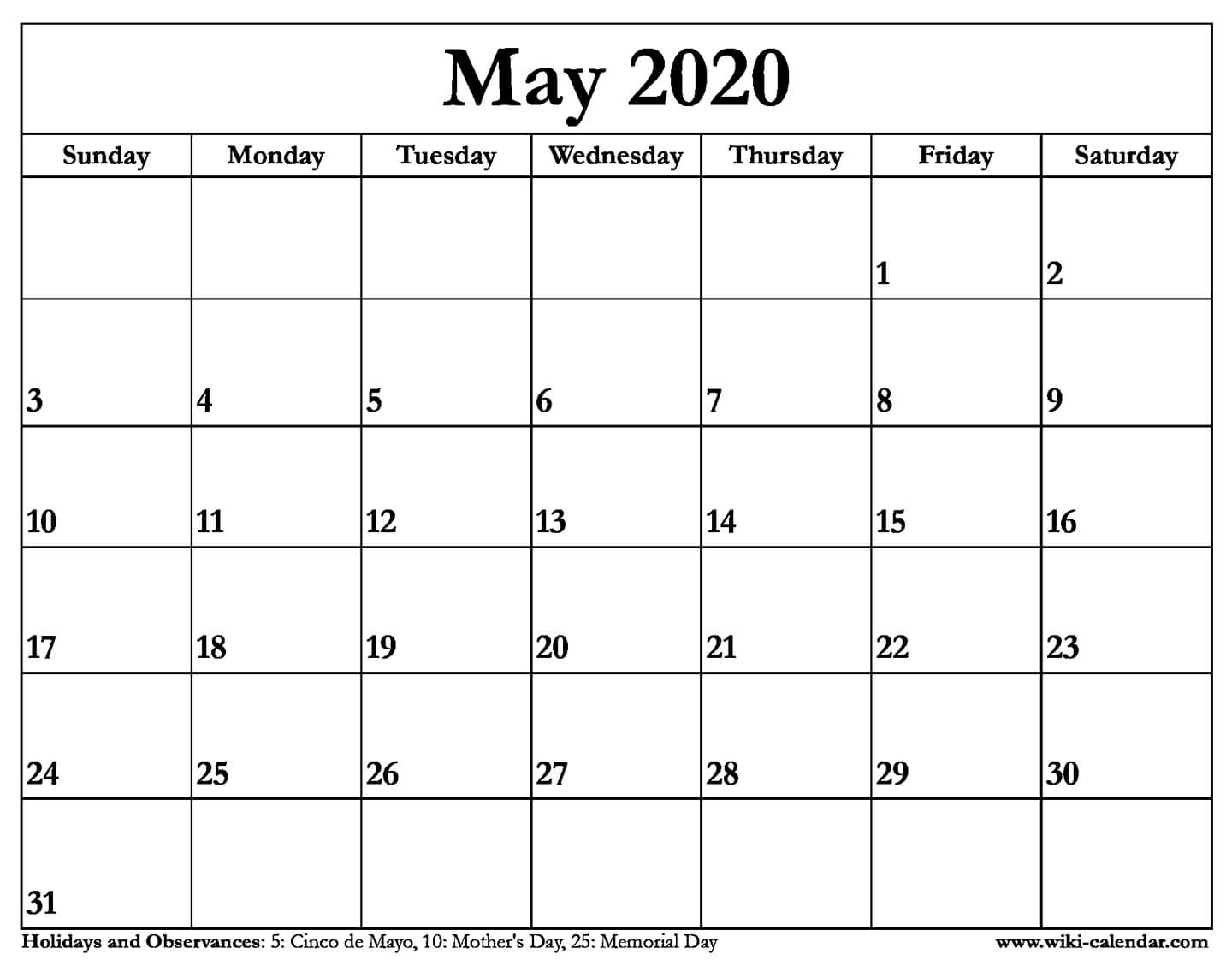 May 2019 Weekly Calendar Printable Blank Templates Be