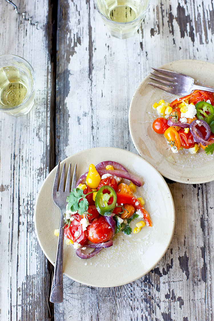 Roasted Vegetable Salad With Feta Vinaigrette ⋆